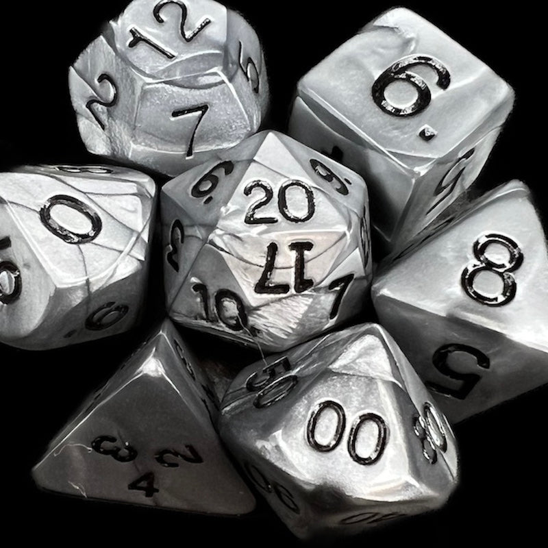 Koplow Olympic Pearl Silver Dice - The Dice Shop Online