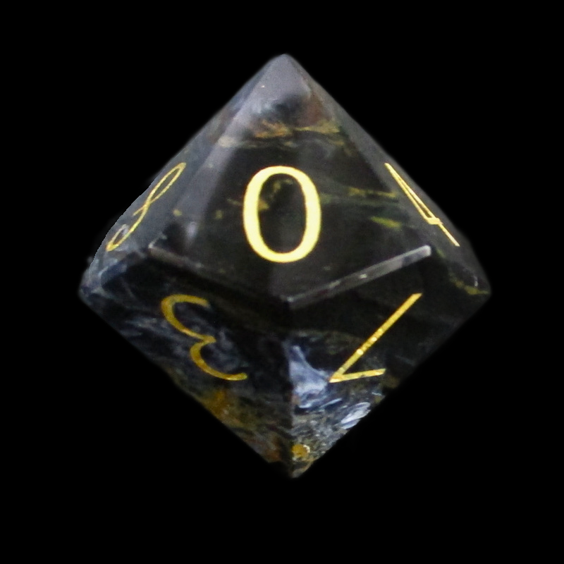 TDSO Pietersite with Engraved Numbers Precious Gem D10 Dice ...